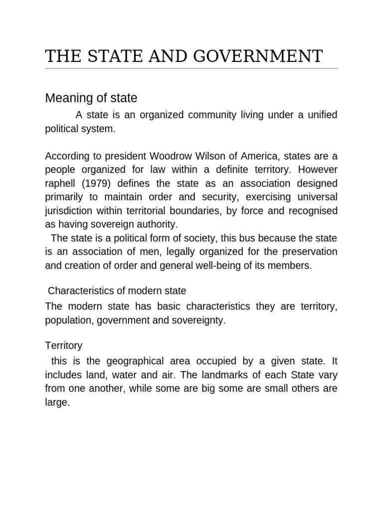 Understanding State and Government Dynamics | PDF | State (Polity ...