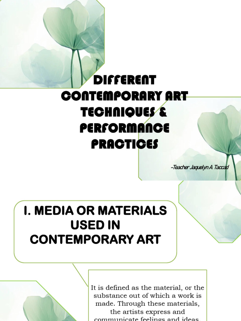 CPAR 1.2 Different Contemporary Art Techniques and Performance ...