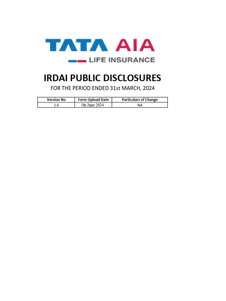 Public Disclosure Q4 FY 24 | PDF | Insurance | Life Insurance