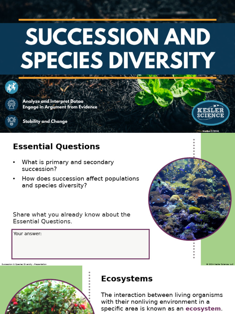 Succession and Species Diversity Overview | PDF | Ecosystem ...