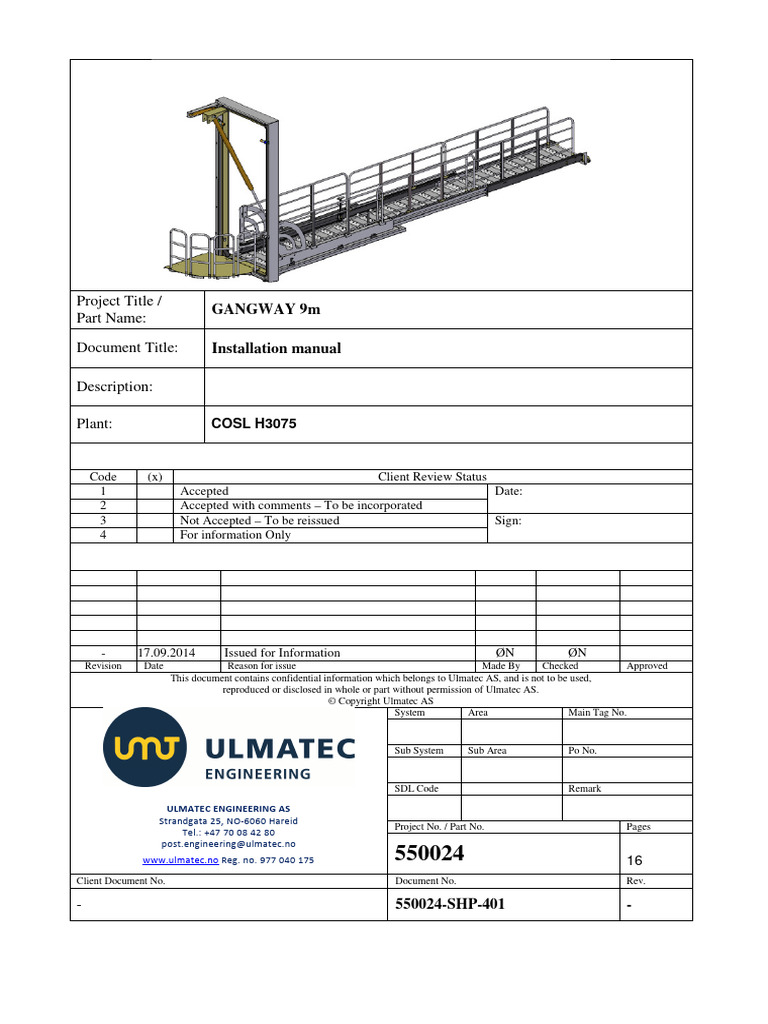 Installation Manual Gangway 9m | PDF