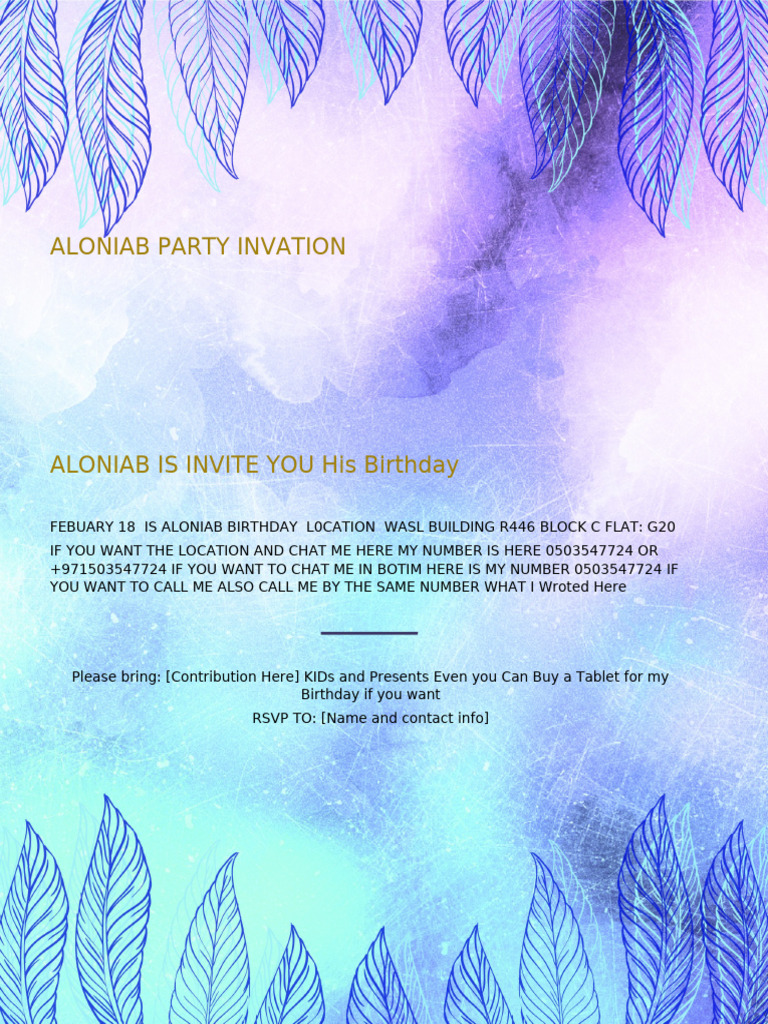 ALONIAB PARTY INVATION | PDF