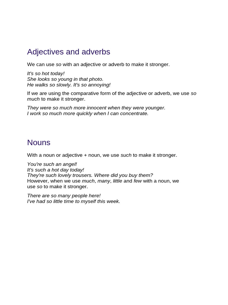 Adjectives and Adverbs | PDF