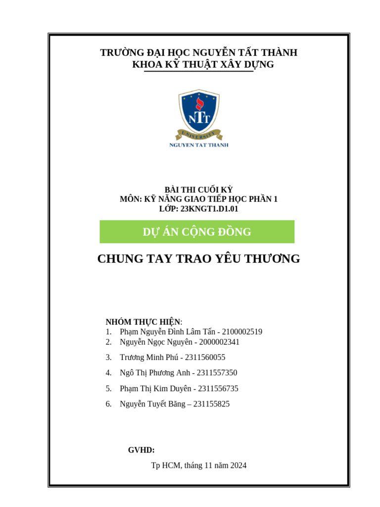 Biểu mẫu Tiểu luận KNGT - HP1 | PDF