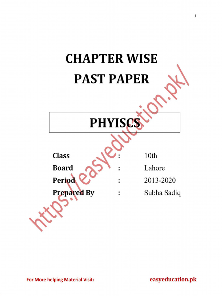 ChapWise-Lahore-10th-Physics-pdf | PDF