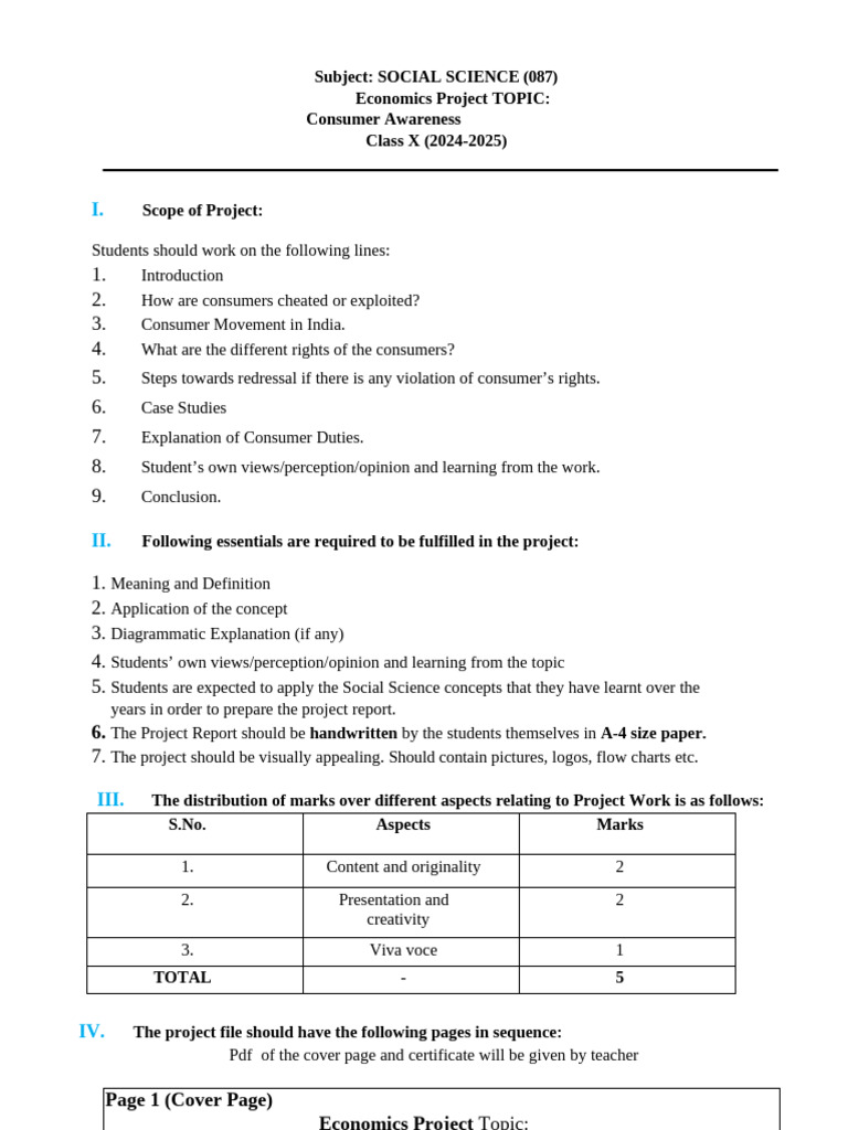 Project-Consumer Awareness - Class10 | PDF