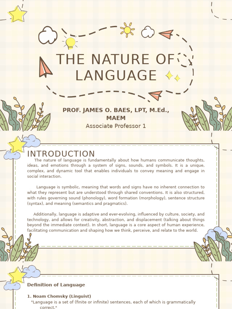 Understanding Language: Nature and Evolution | PDF | Semantics | Syntax