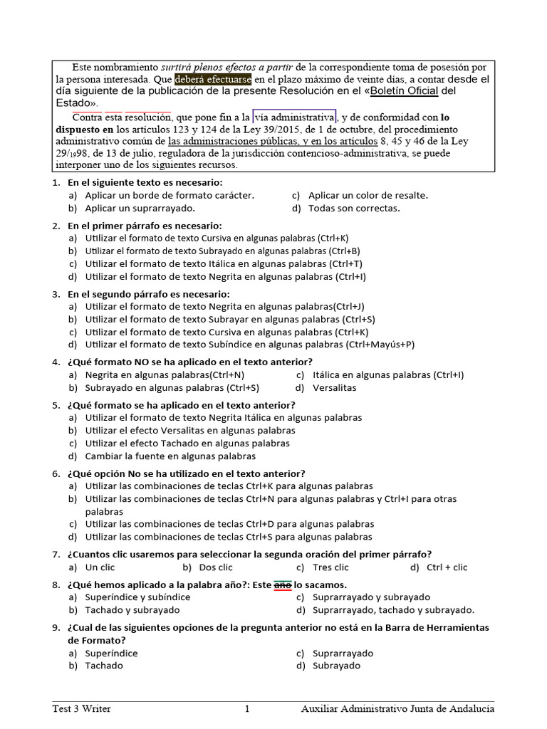 LO-Test Writer 2-3 2020.odt | PDF | Diseño gráfico | Impresión