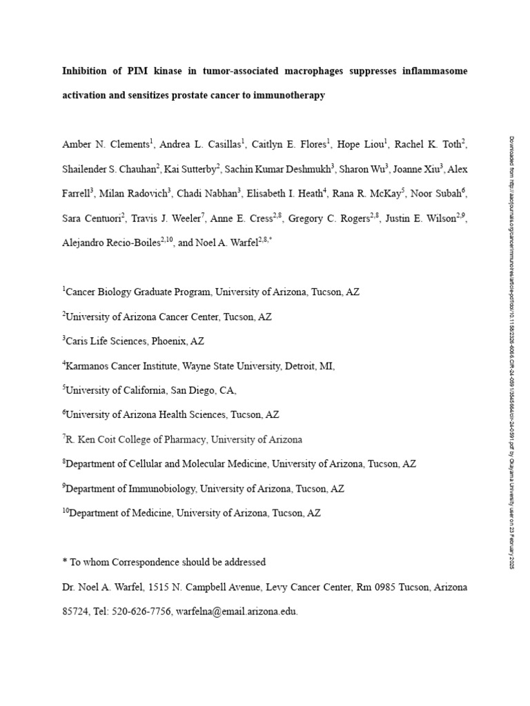 Clements 等 - 2025 - Inhibition of PIM Kinase in Tumor-Associated Macrophages Suppresses ...
