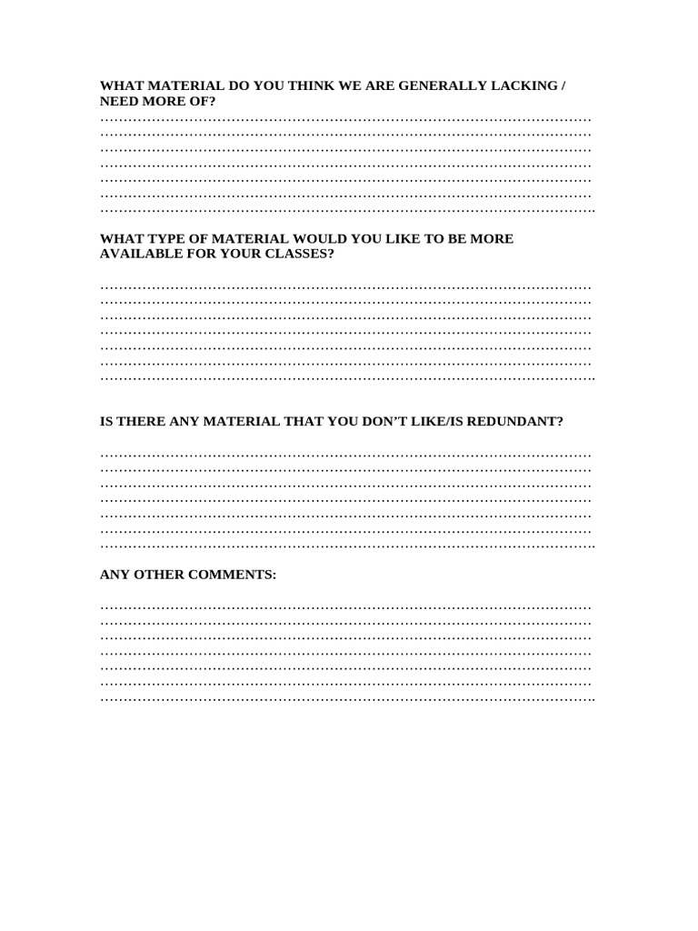 WHAT MATERIAL DO YOU THINK WE ARE GENERALLY LACKING | PDF