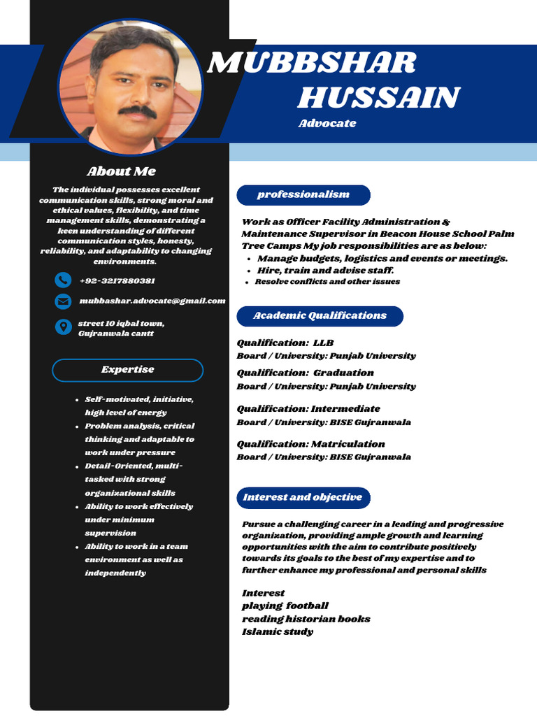 Blue and Gray Simple Professional CV Resume | PDF | Business