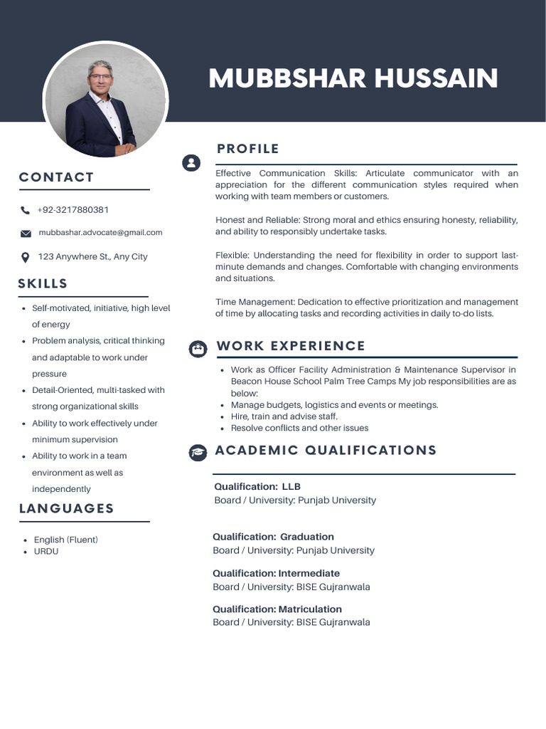 Blue and Gray Simple Professional CV Resume (1) | PDF | Business