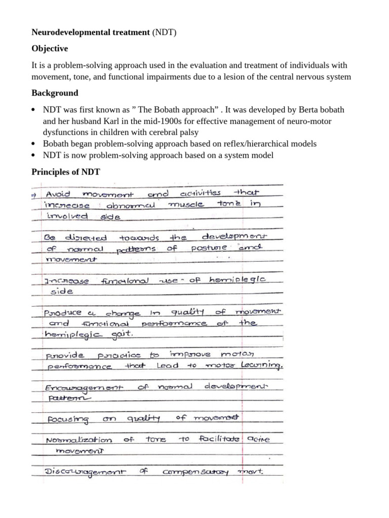 Neurodevelopmental Treatment | PDF