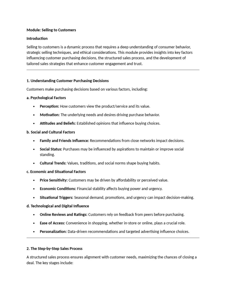 Sales-Management-Module-4-Draft | PDF | Sales | Social Psychology