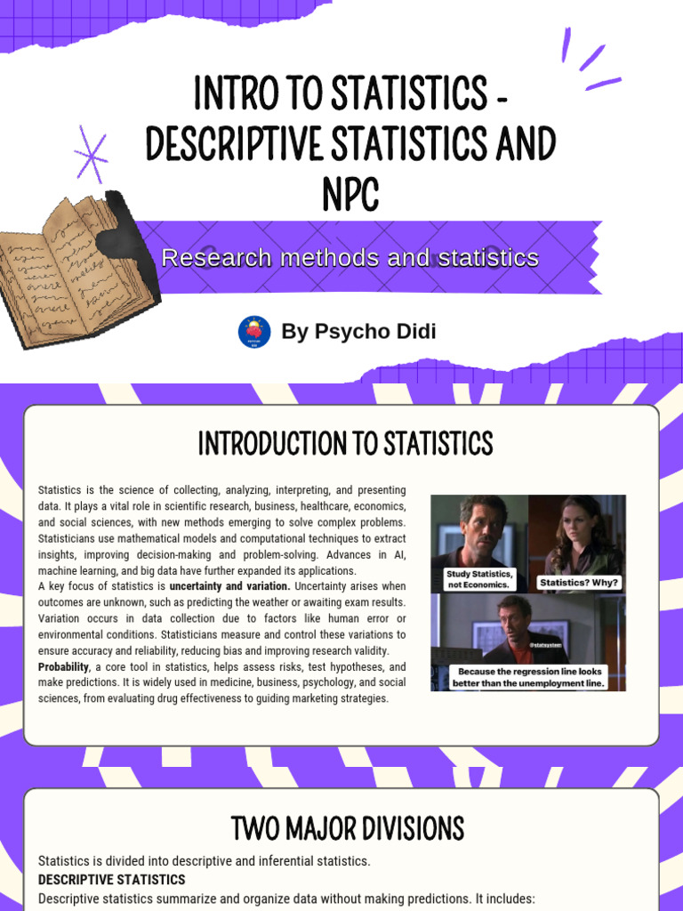 Intro To Statistics - Descriptive Statistics and NPC - 20250225 ...