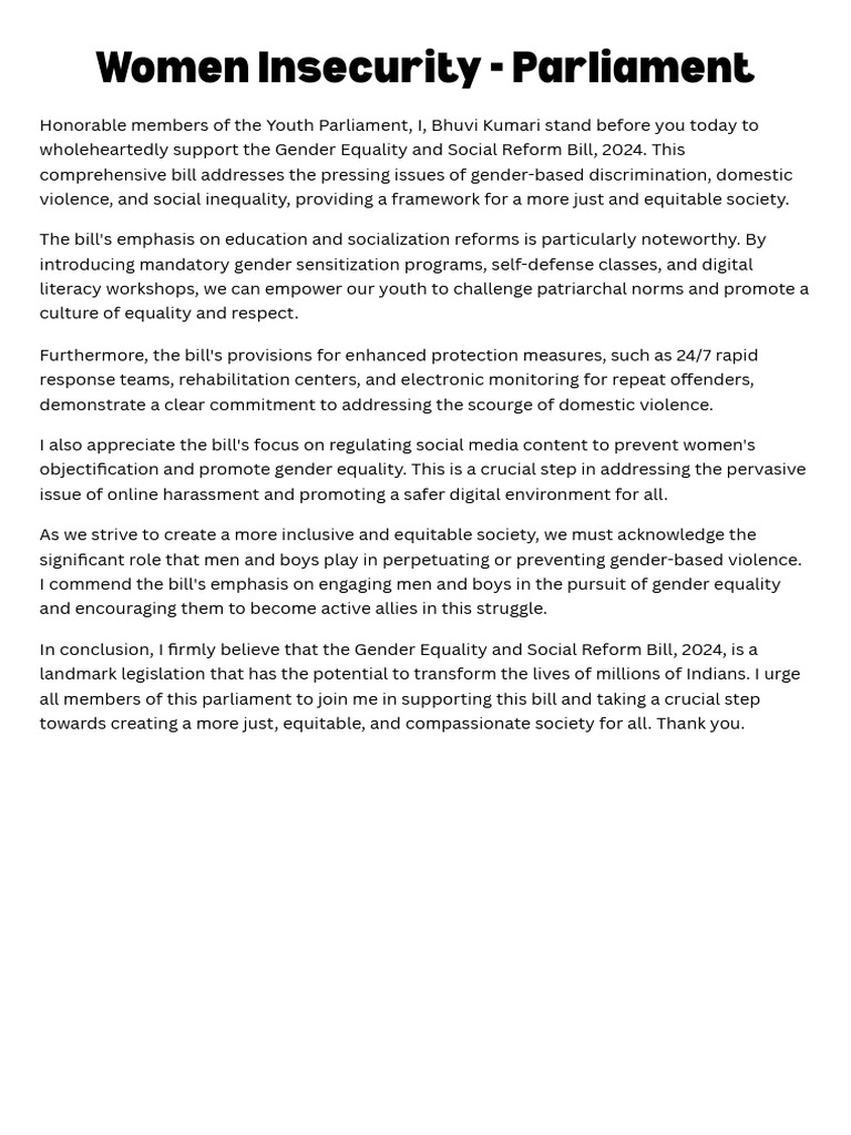 Women Insecurity | PDF