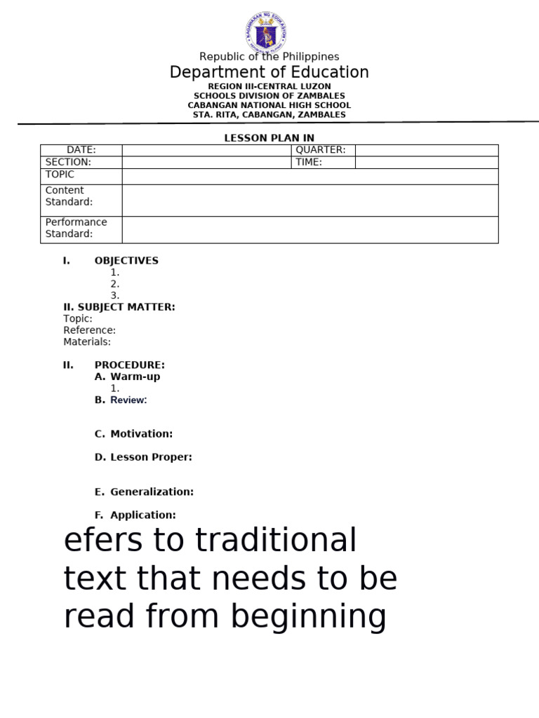 DLP Template | PDF