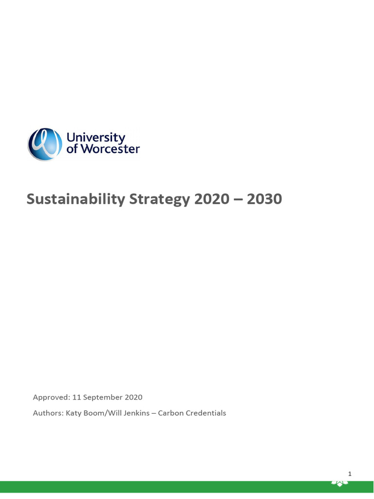 University of Worcester Sustainability Plan | PDF | Sustainability ...