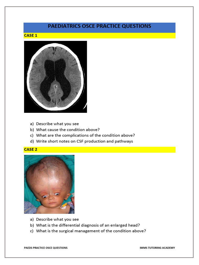 Paeds Osce Practice Questions 1 | PDF | Human Diseases And Disorders | Medicine