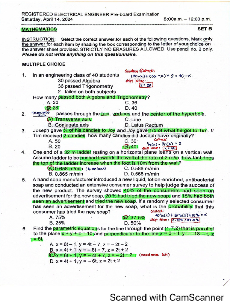 Math Pre Board | PDF