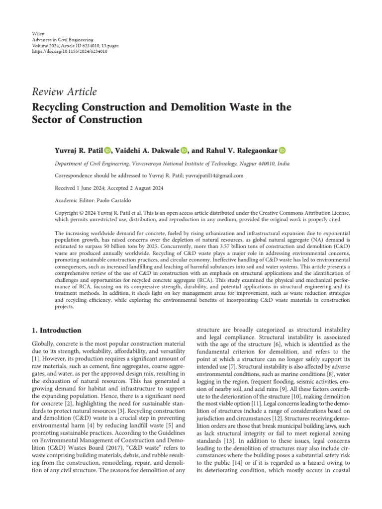 Recycling Construction and Demolition Waste in The | PDF | Concrete | Waste