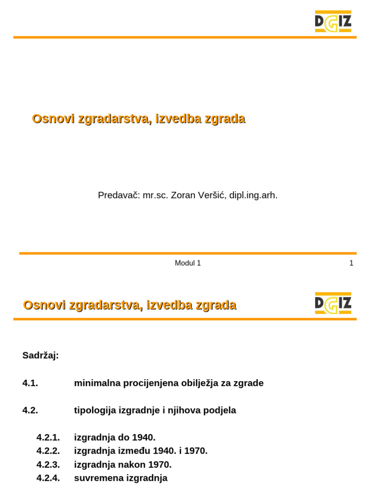 4.1.-4.2. - Tipologija I Izgradnja Zgrada | PDF