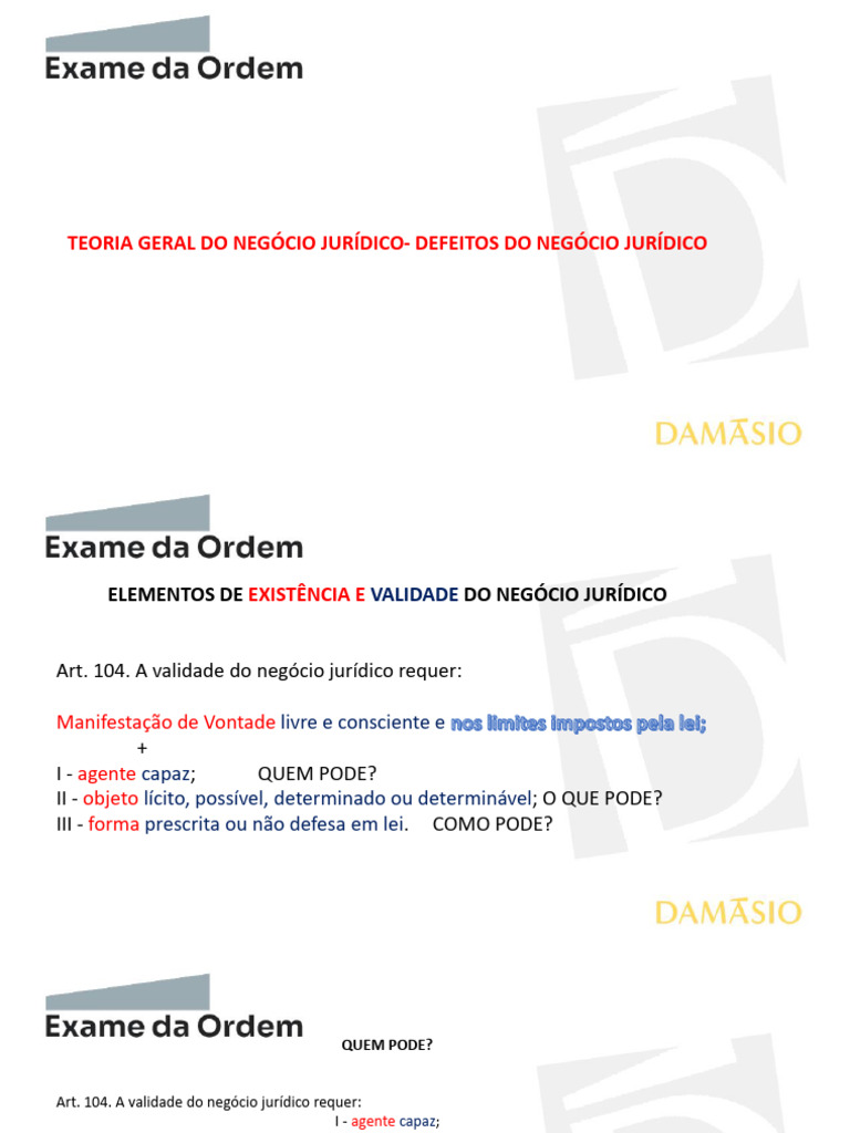 Material Do Professor - Teoria Geral Do Negocio Juridico - Prof Daniela Soares | PDF | Erro ...