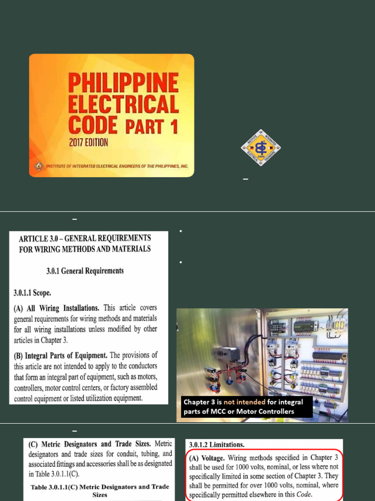 General Wiring Requirements PEC 2017 | PDF | Electrical Wiring ...