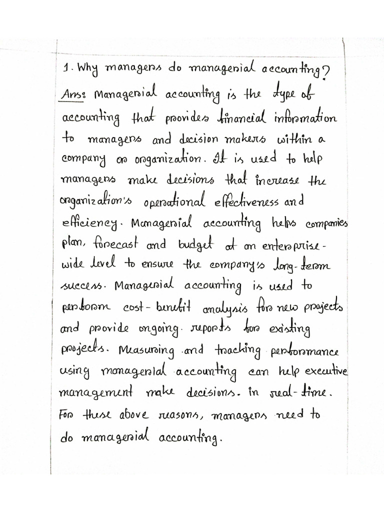 Managerial Accounting Assignment | PDF