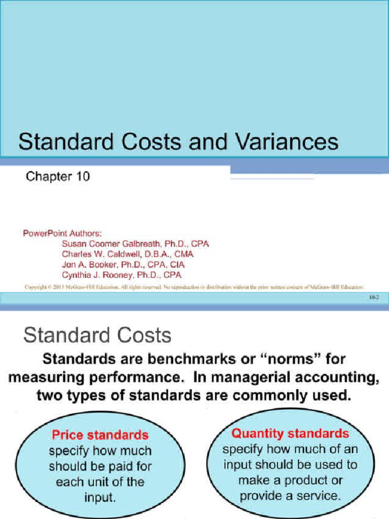 Standard Costs and Variances | PDF