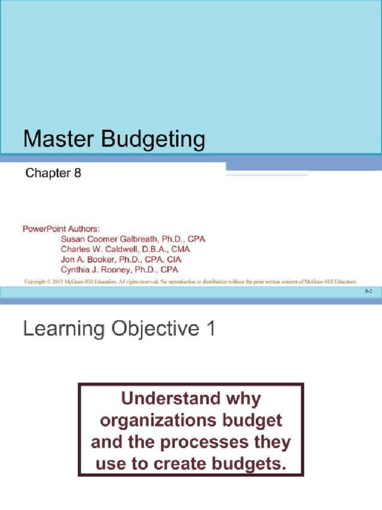 Master Budget | PDF