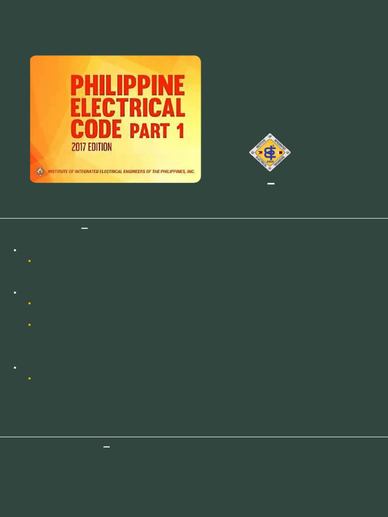 PEC 2017 Chapter 7 - Special Conditions | PDF | Electrical Wiring | Direct Current