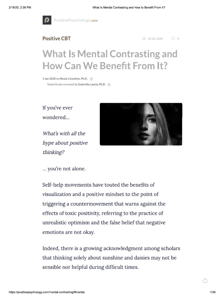 What Is Mental Contrasting and How Can We Benefit From It | PDF