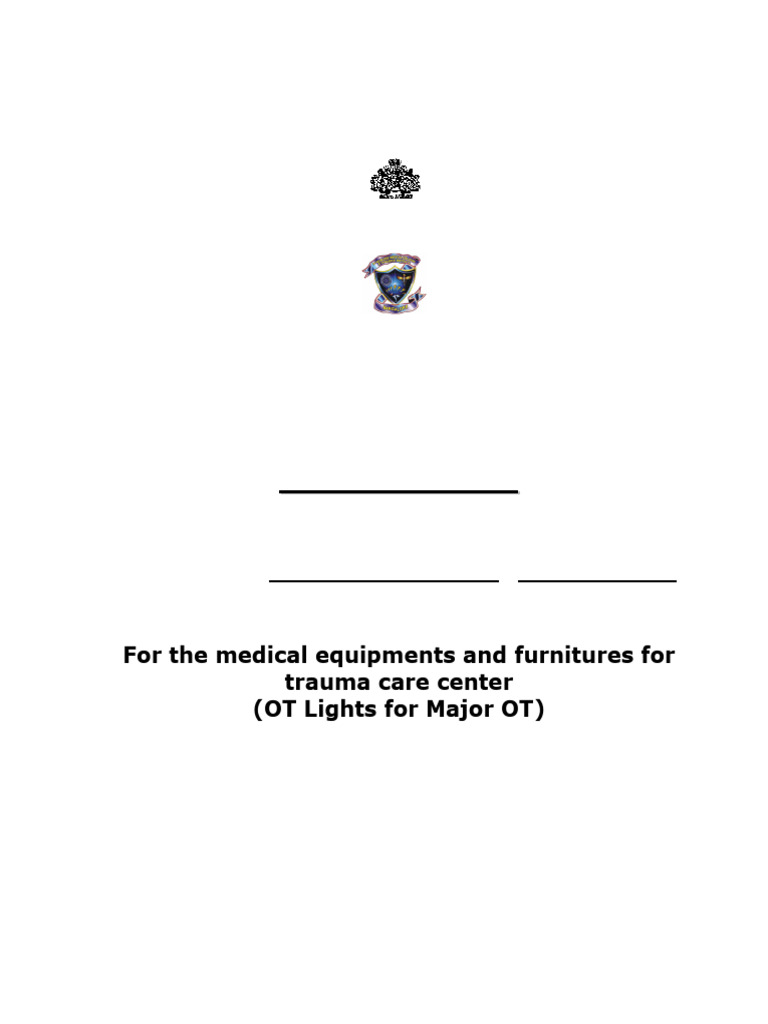 Ot Light For Major Ot Tender | PDF | Prices | Specification (Technical ...