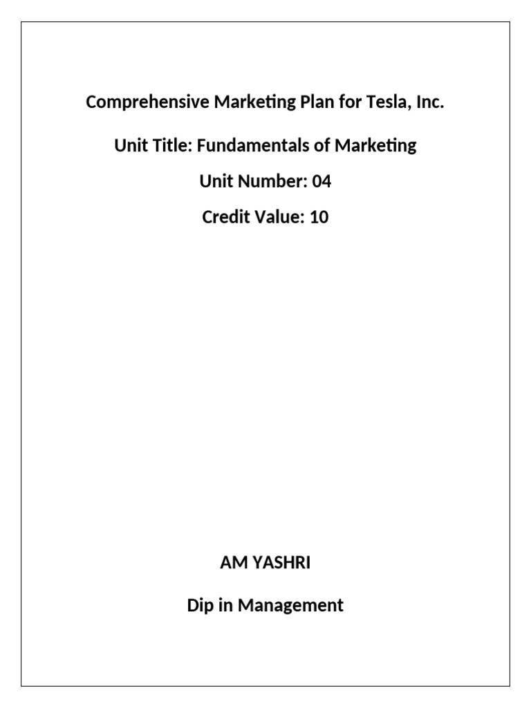 Tesla Marketing Plan Overview 2024 | PDF | Marketing | Electric Vehicle