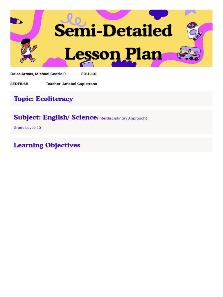 Lesson Plan Doc - 20250310 - 142528 - 0000 | PDF | Learning | Curriculum
