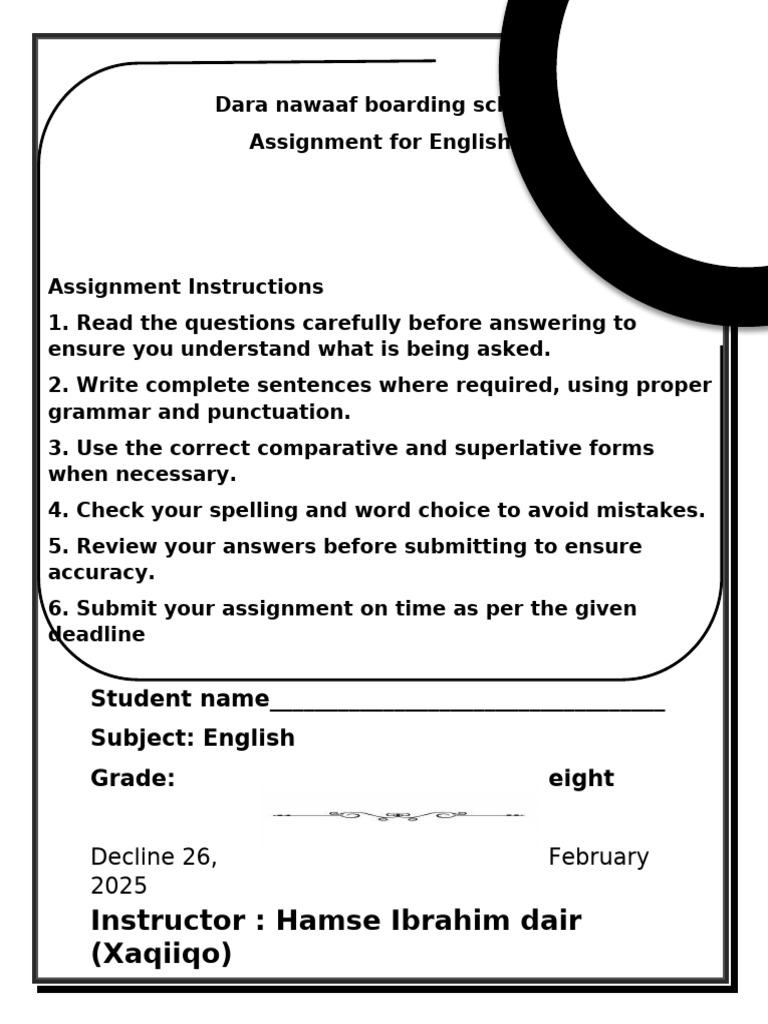 English Grammar Assignment Guide | PDF