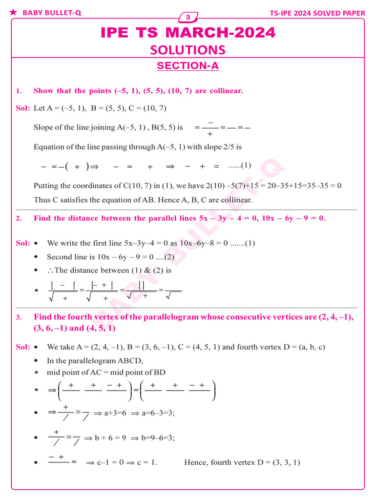 Maths 1B Model Papers | PDF | Slope | Geometric Shapes