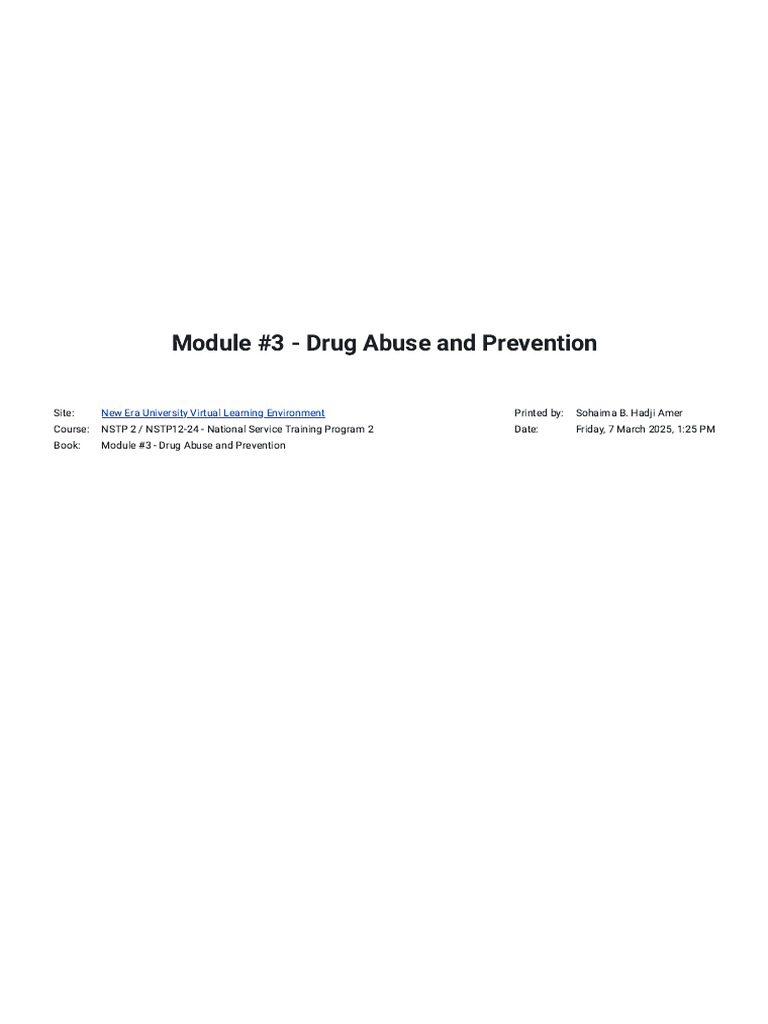 Drug Abuse Prevention Module 3 | PDF