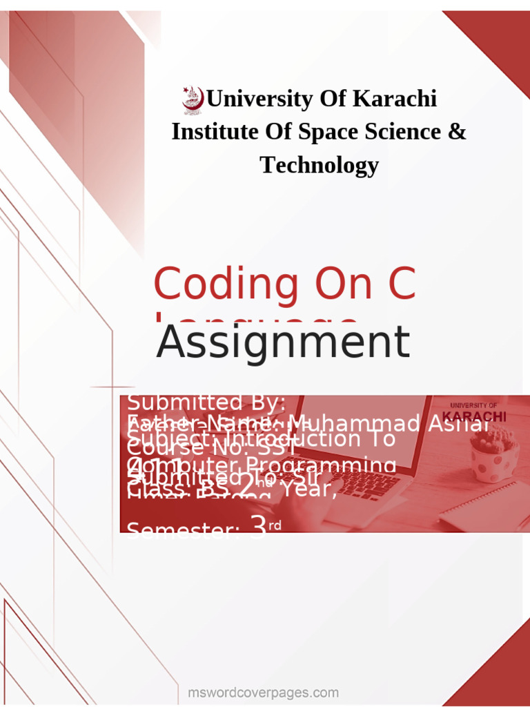 Computer Assignment Cover Page 3 | PDF
