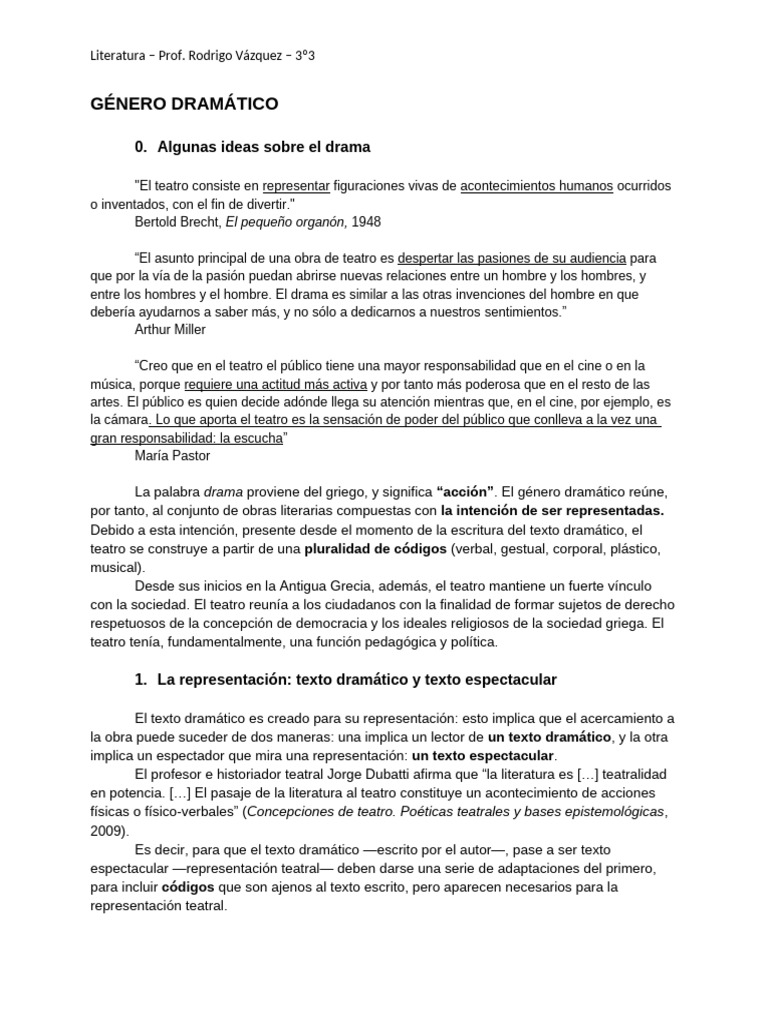Genero Dramatico - Informacion | PDF | Teatro | Monólogo