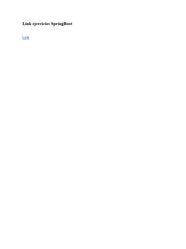 Link Ejercicios SpringBoot | PDF