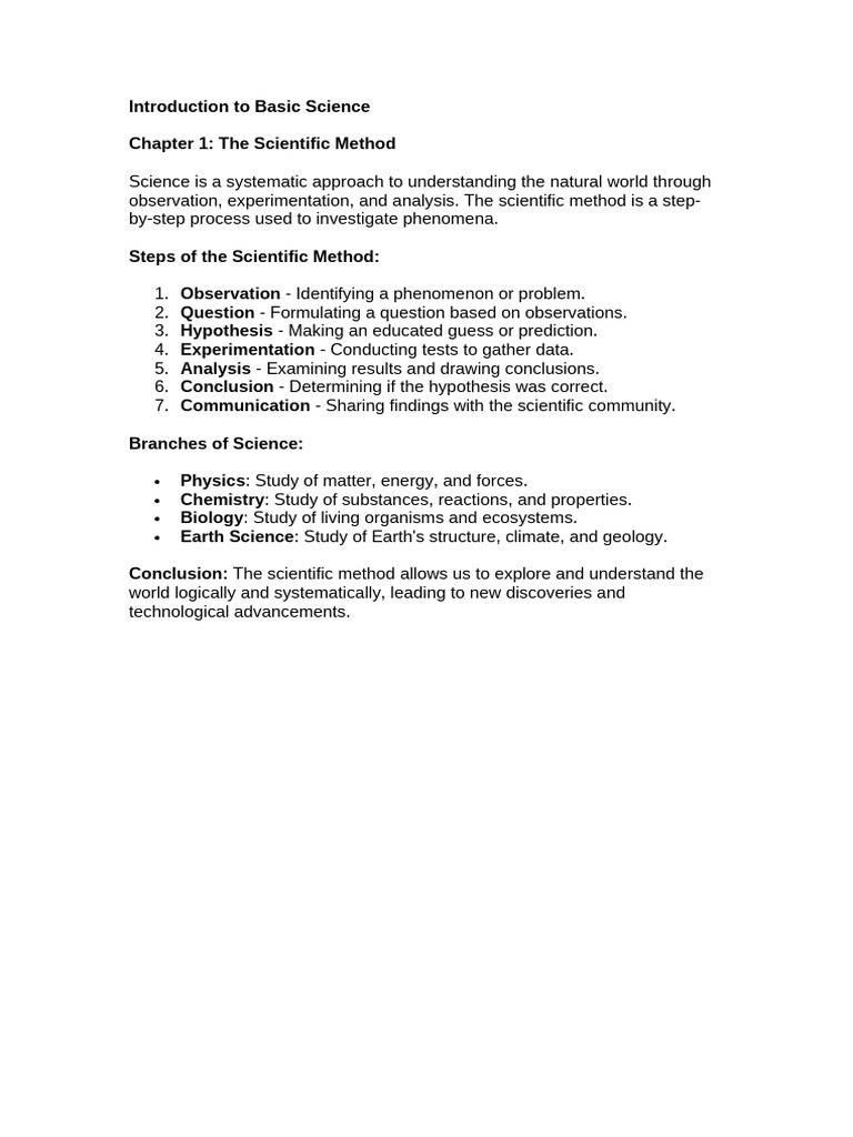 Introduction To Basic Science | PDF