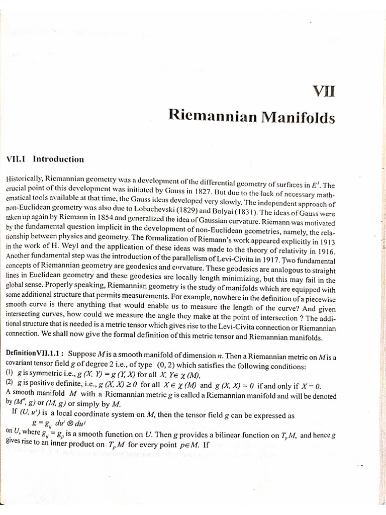 Riemannian Manifold (1) | PDF
