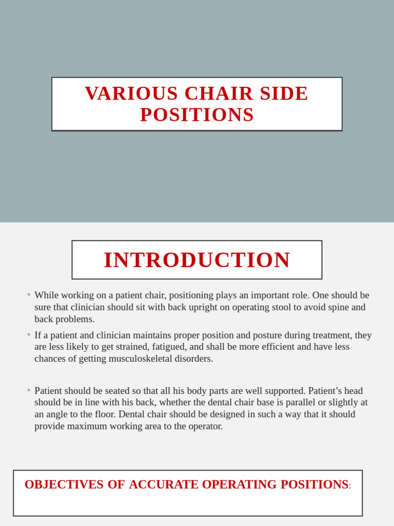 chairside positions (1) | PDF | Chair | Dentistry