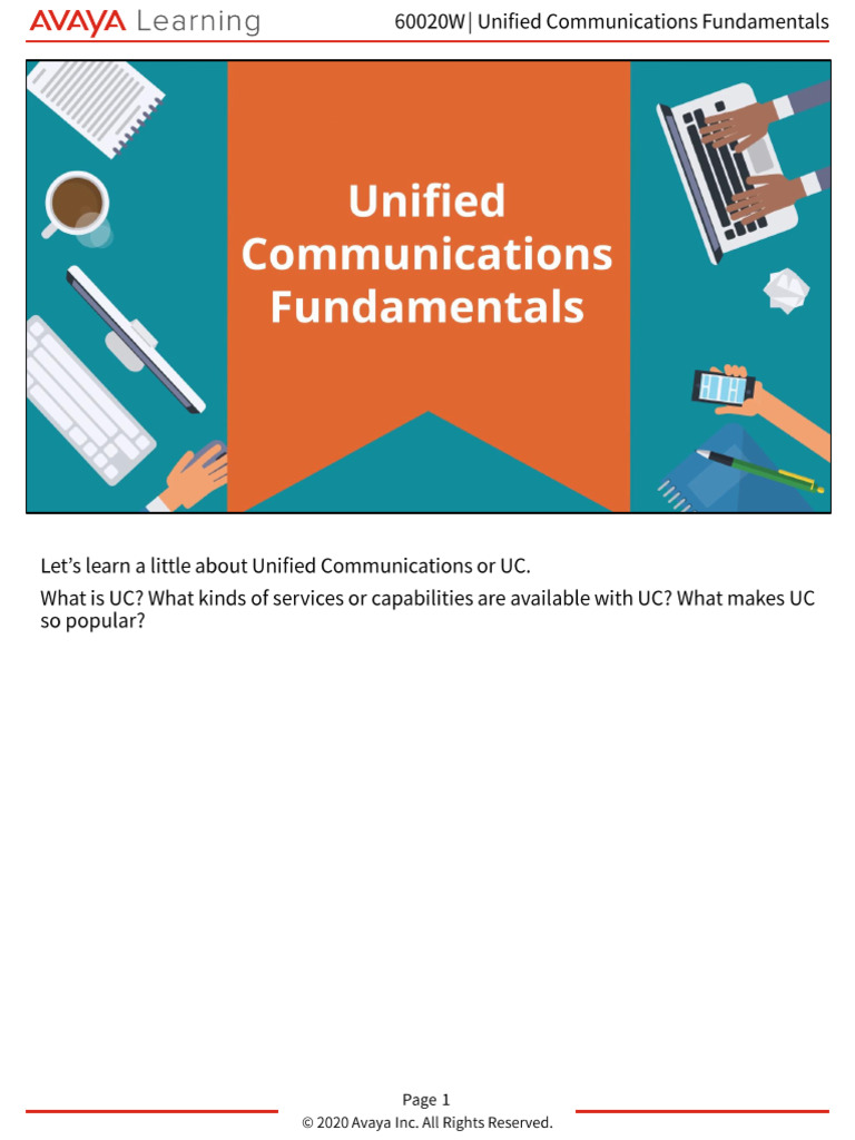 Unified Communications Fundamentals | PDF