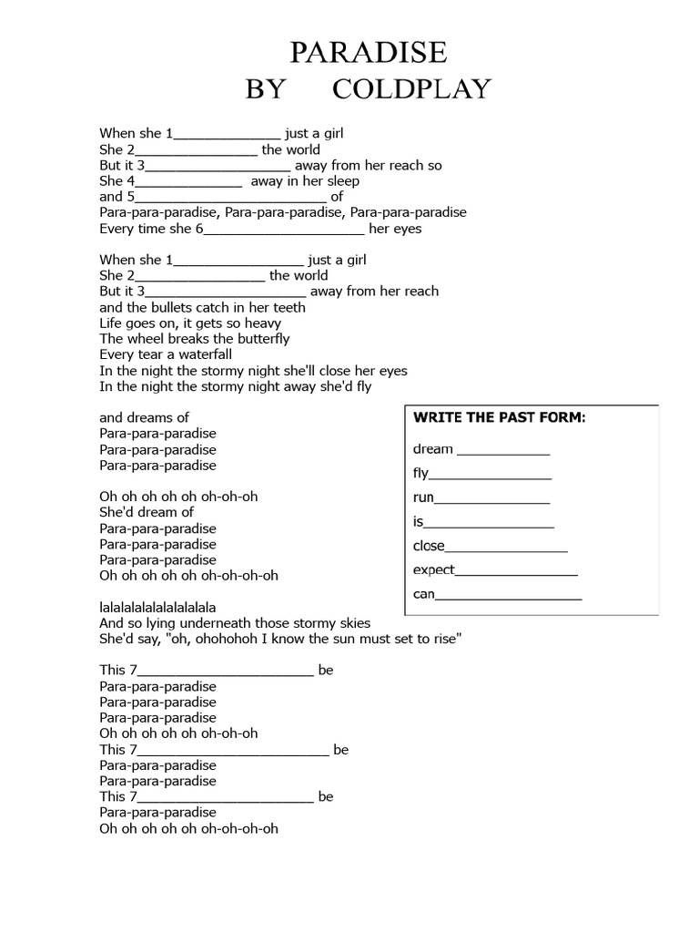 Paradise - Coldplay | PDF
