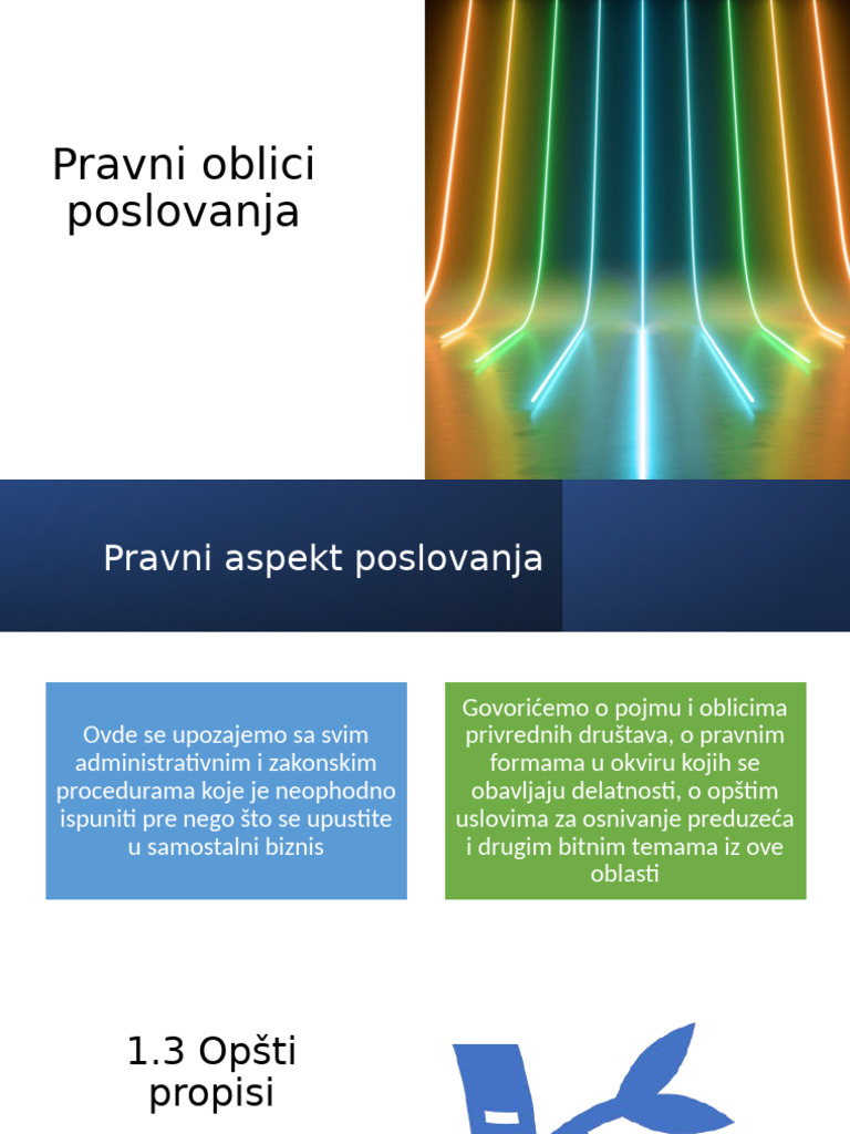 Preduzetnistvo Pravni Oblici Poslovanja | PDF