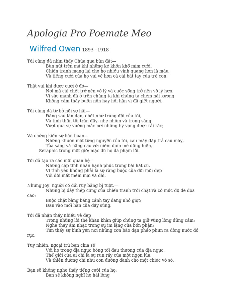 Apologia Pro Poemate Meo | PDF