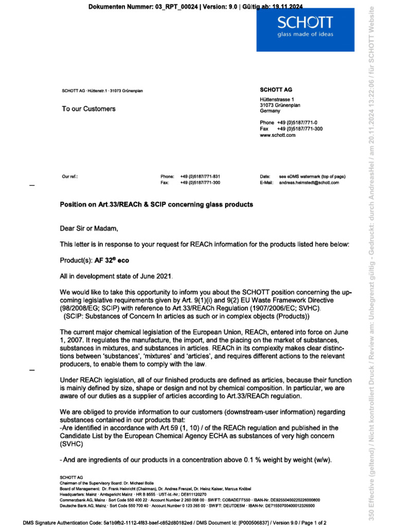 03_RPT_00024 - REACH declaration GRP AF32eco_2024 11 | PDF